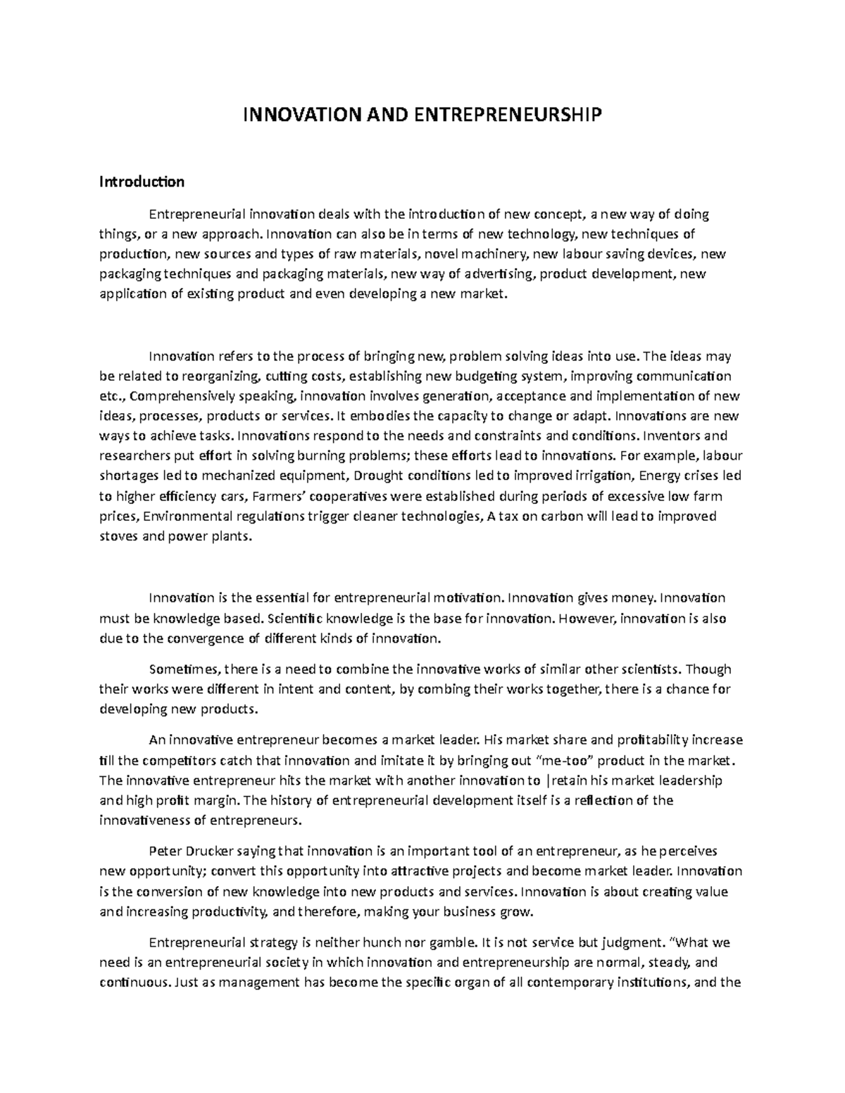 Innovation AND Entrepreneurship AND Entrepreneurial Motivation ...