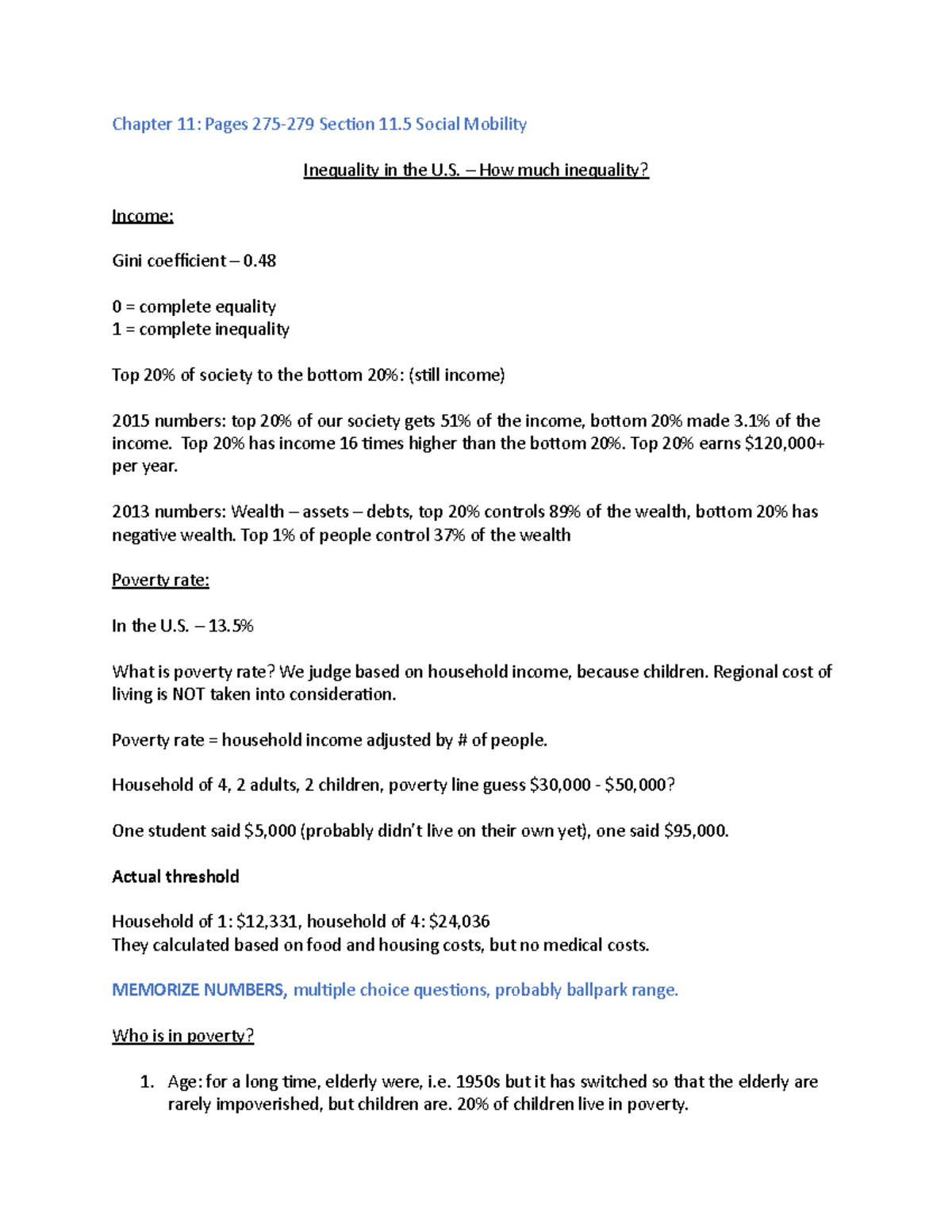 SOC 110 10:06 - Lecture notes Week 6 - Chapter 11: Pages 275-279 ...