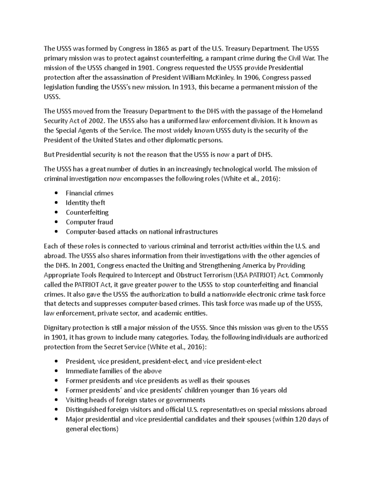 US Secret Service - The USSS was formed by Congress in 1865 as part of ...