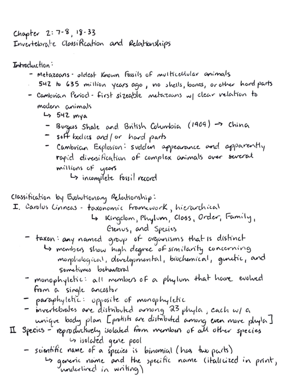 Notes on Invert Classifications and Relationships - Chapter 2:7-8, 18 ...