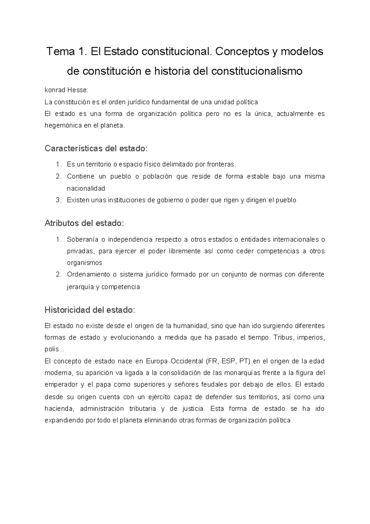 Teoria Constitucional - Tema 1. El Estado constitucional. Conceptos y ...