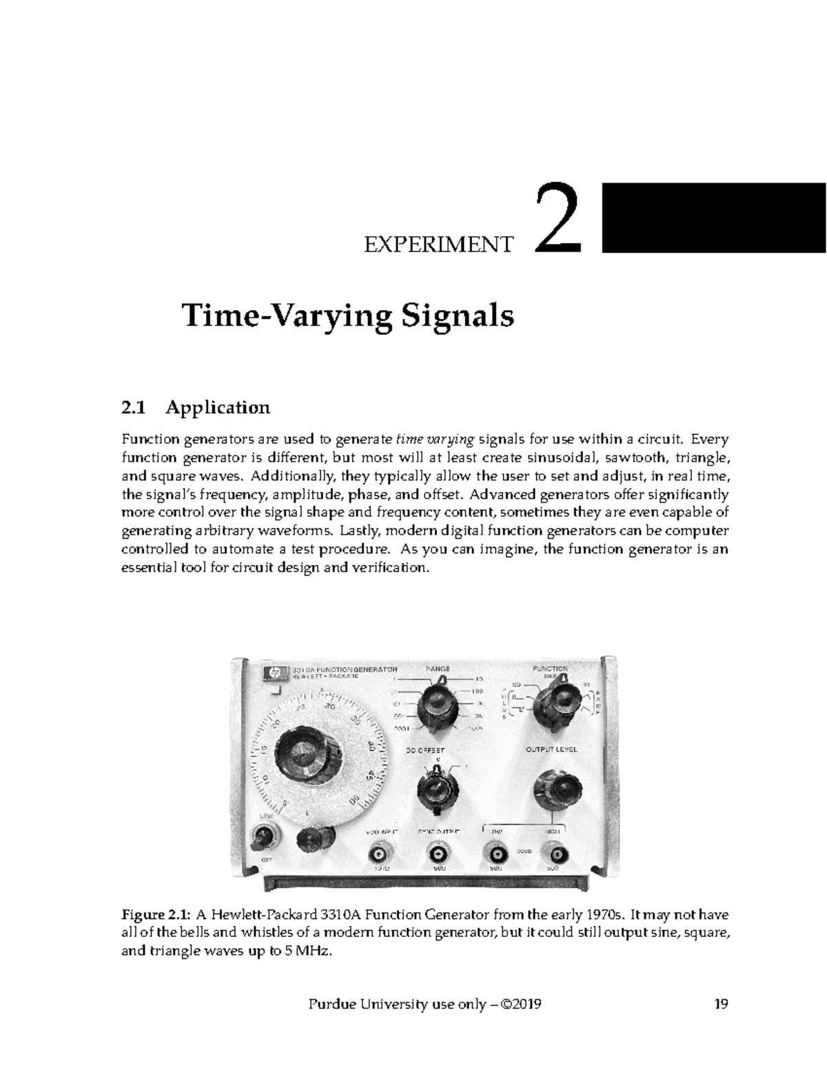 Lab 2 solutions title to short pls better - EXPERIMENT 2 Time-Varying Signals 2 Application ...