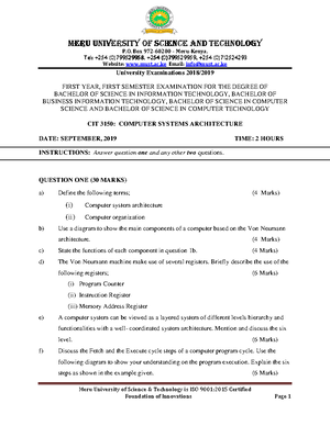 CIT 3152 DATA Communication & Network course outline -24 - Meru ...