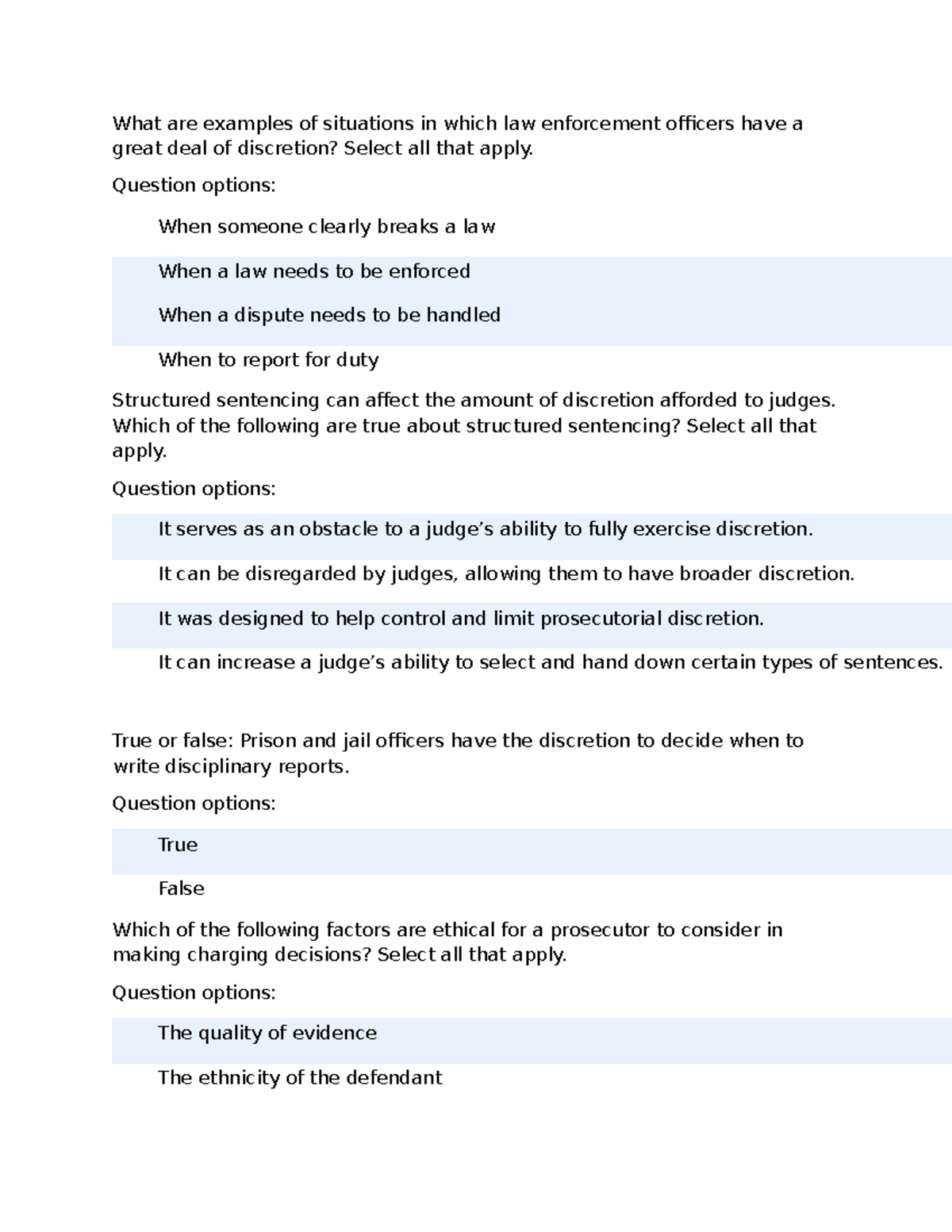 CJ-230 7-0 Check Your Knowledge - What are examples of situations in ...
