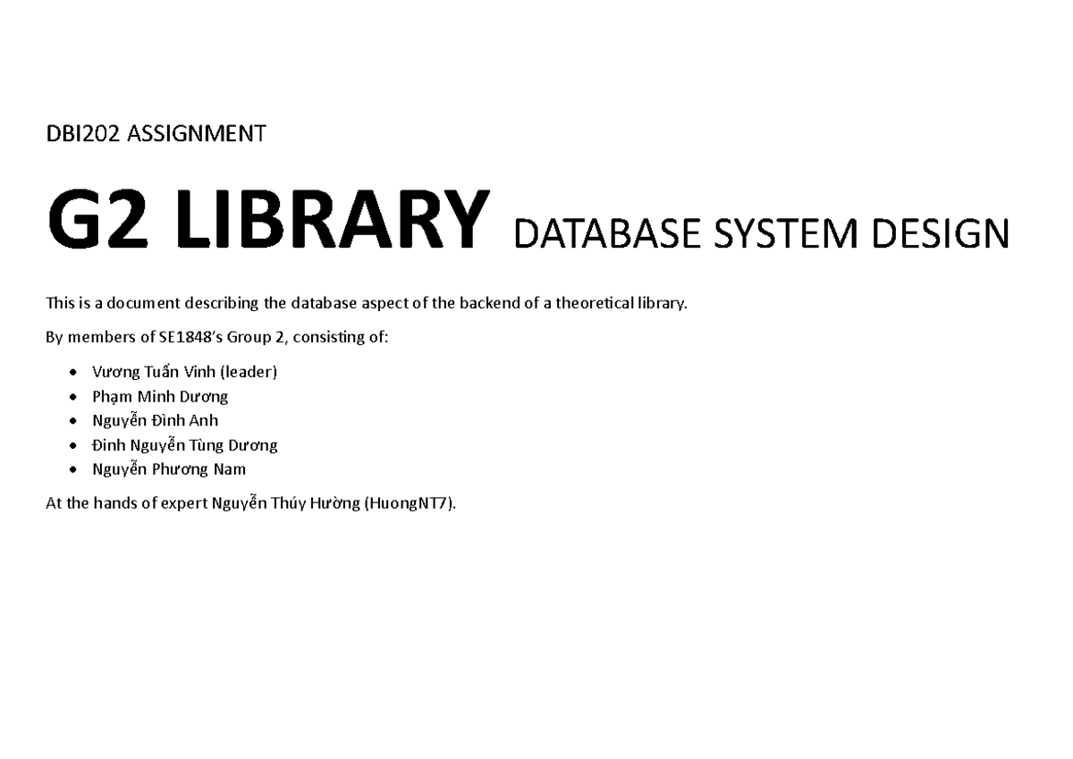 G2Library - Database System Design - DBI 202 ASSIGNMENT G2 LIBRARY ...