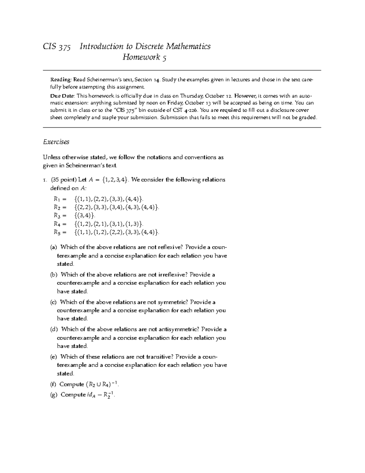 Hw05-w-cover - Homework 5 Discrete Mathematics Profesor : Andrew Lee ...