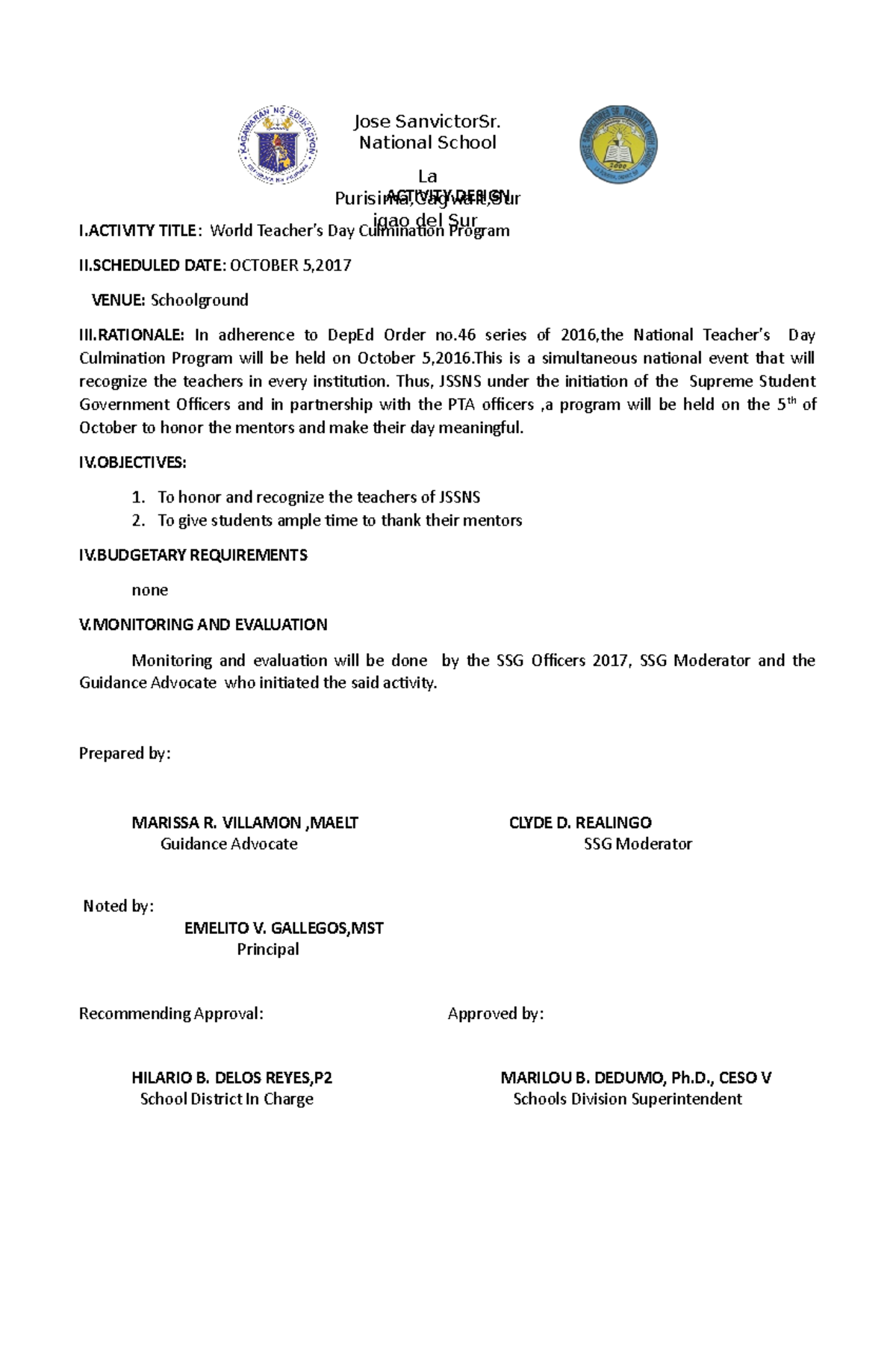 Activity Design career guidance - ACTIVITY DESIGN I TITLE: World ...
