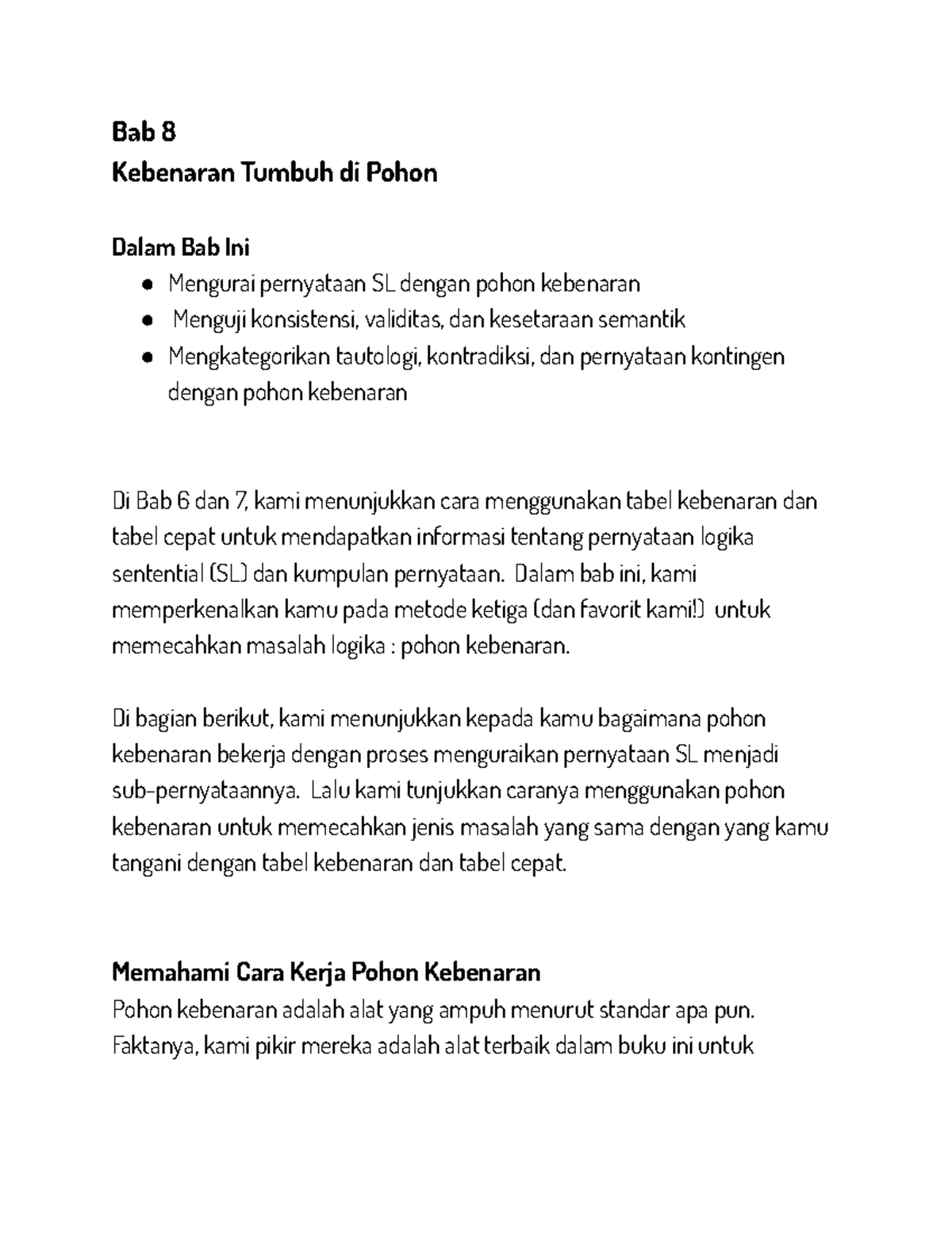 Pohon Logika - Bab 8 Kebenaran Tumbuh di Pohon Dalam Bab Ini Mengurai ...