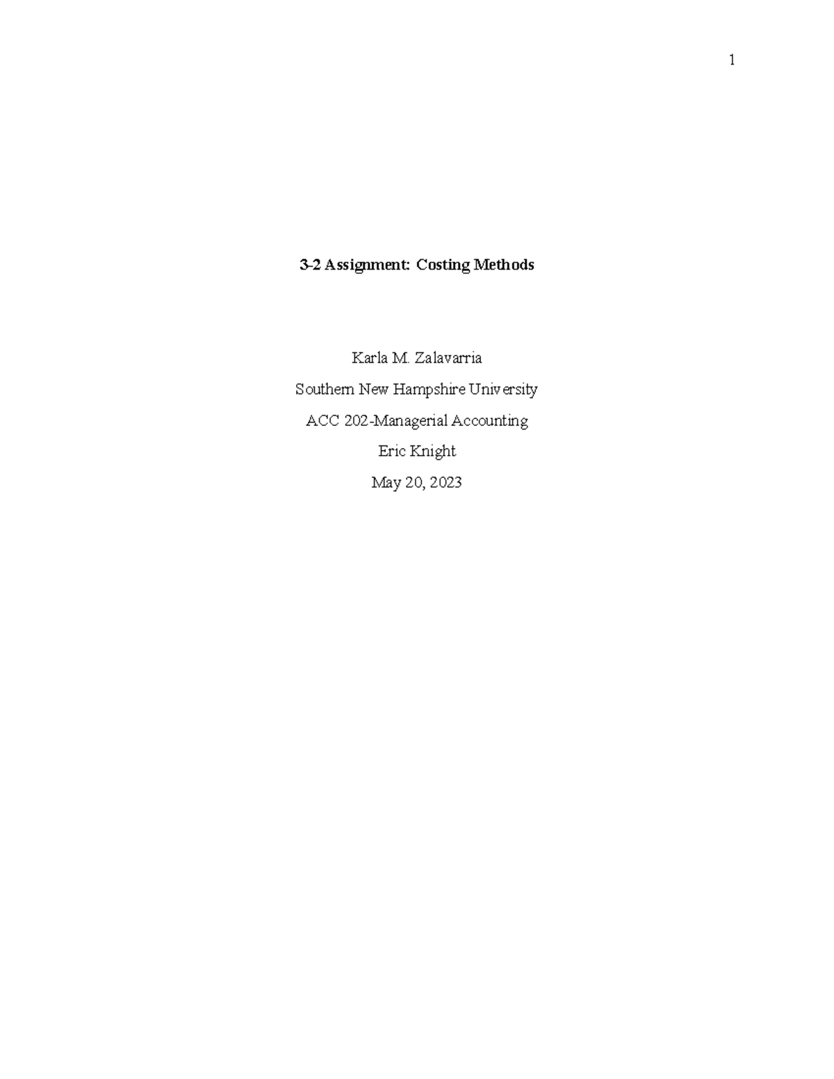 3-2 Assignment Costing Methods - ACC202 - SNHU - Studocu