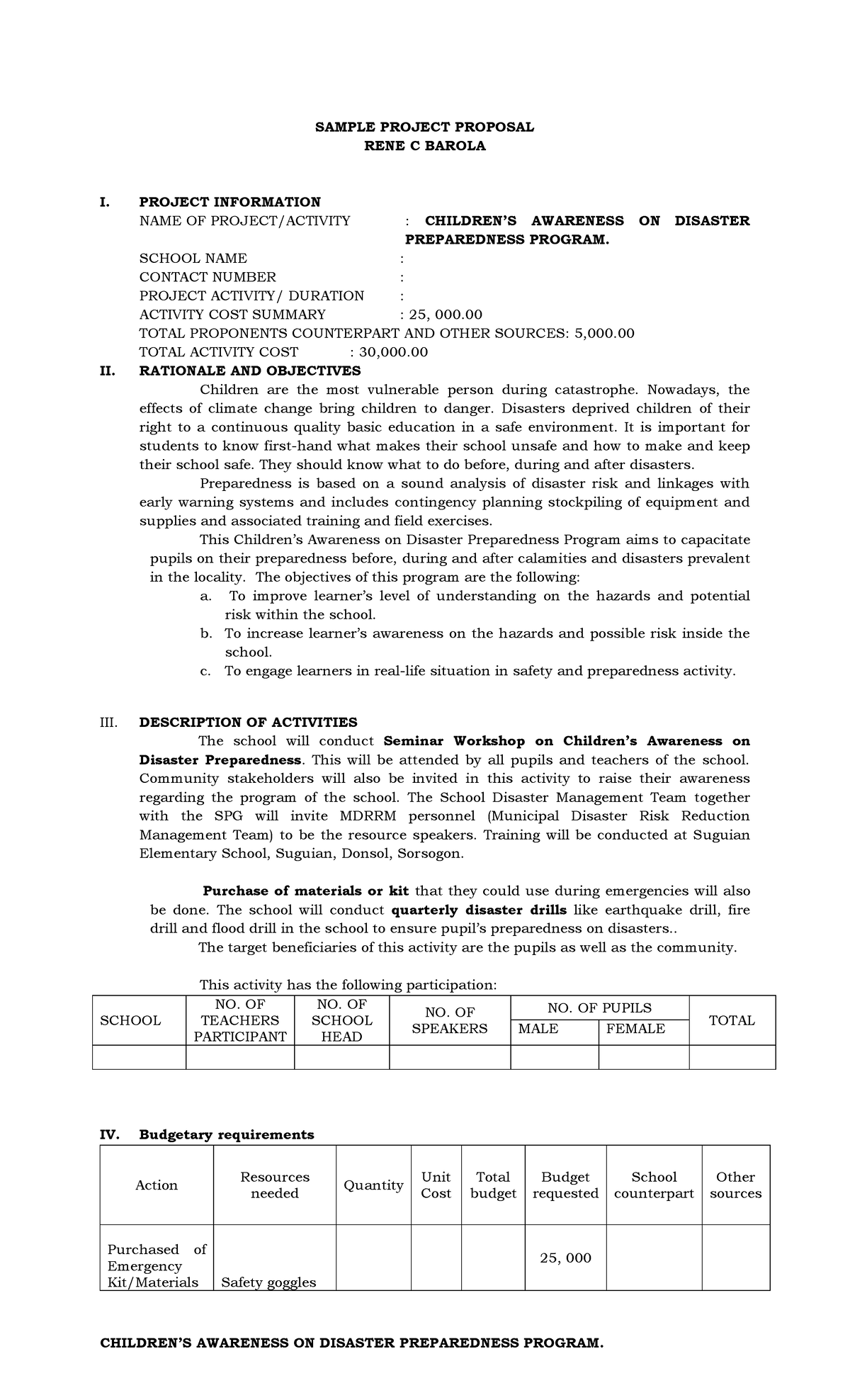 Scribfree - 2022-2023 - CHILDREN’S AWARENESS ON DISASTER PREPAREDNESS ...