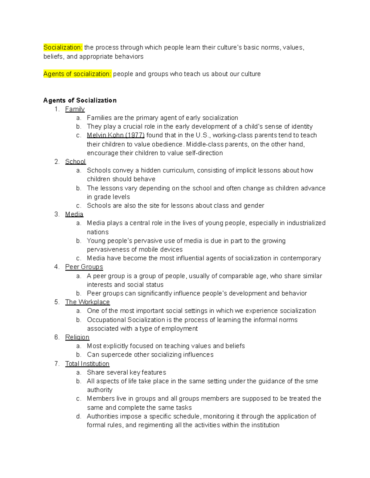 (Ch.4) Socialization - Dr. Bonazzo, Introduction to Sociology, Lecture ...