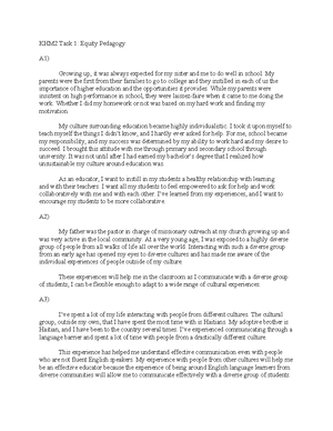 D168 Task 5 - Evidence Based Strategies - A.) The Divorce of a Student ...
