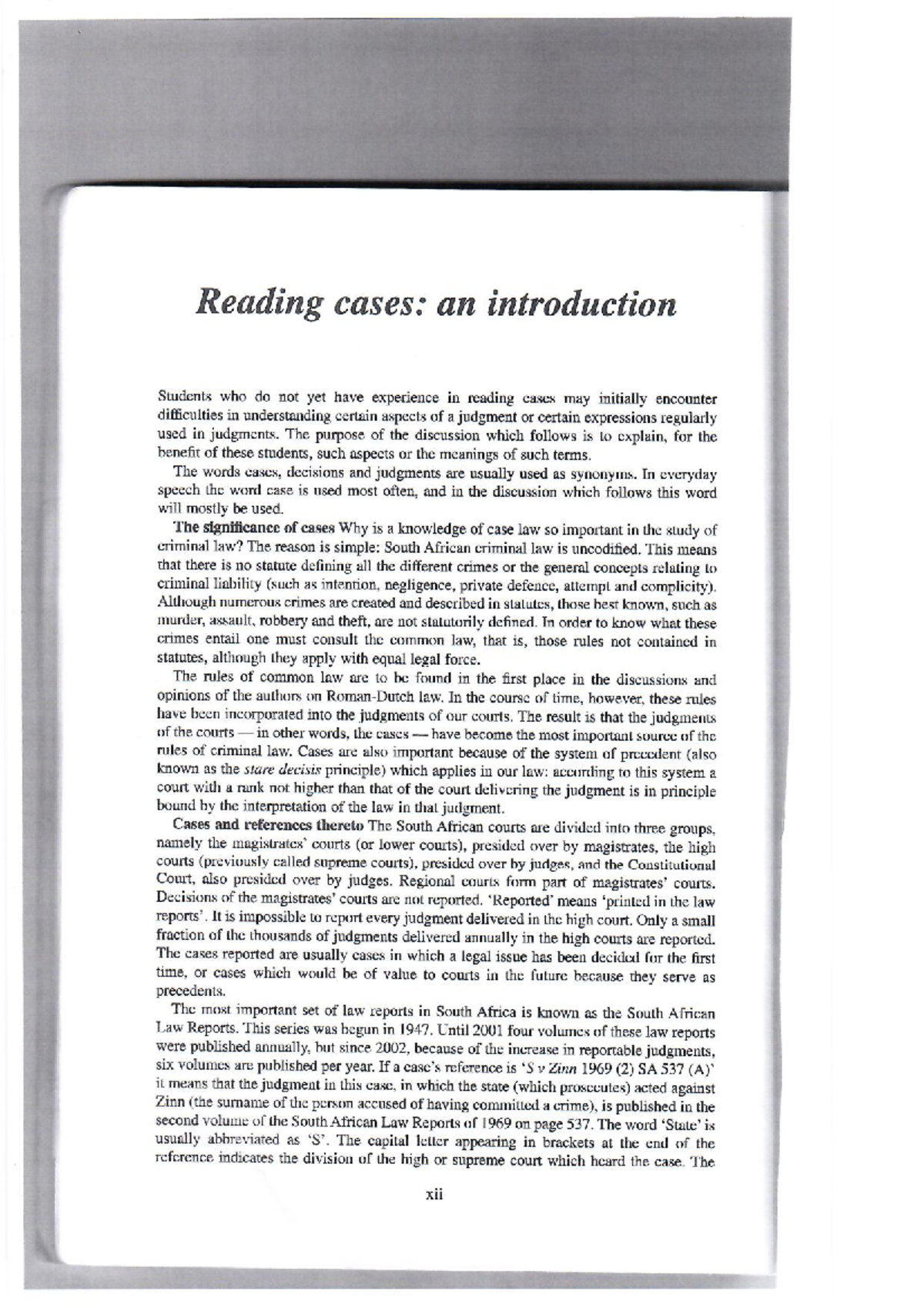 How to read case law - This handout shows students how to read a case ...