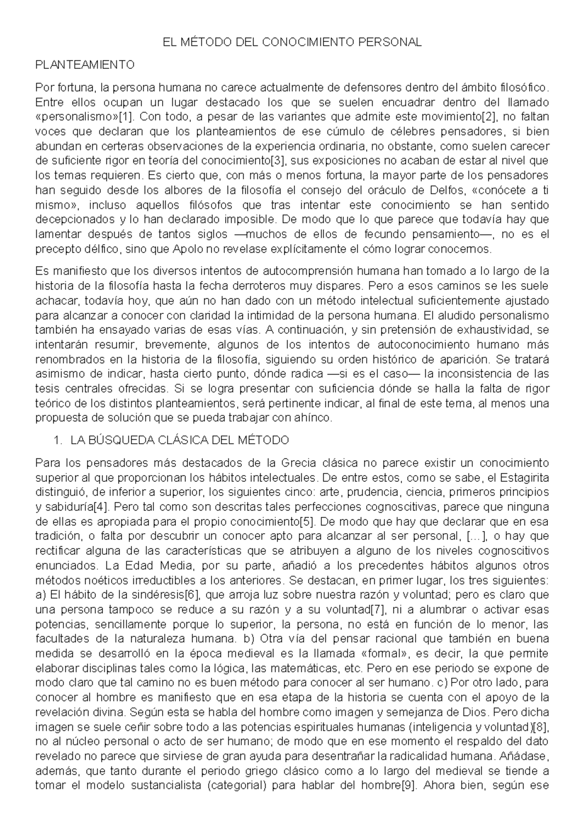 El metodo del conocimiento personal - EL MÉTODO DEL CONOCIMIENTO ...