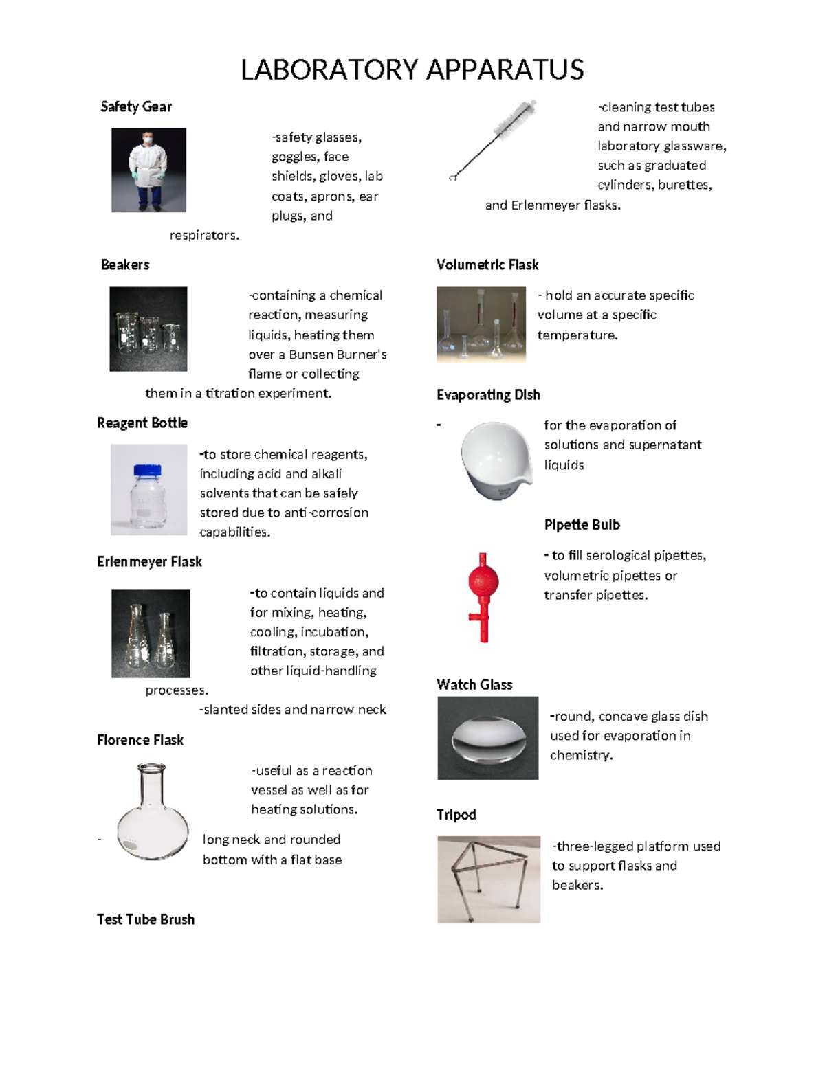Laboratory- Apparatus - Safety Gear -safety glasses, goggles, face ...