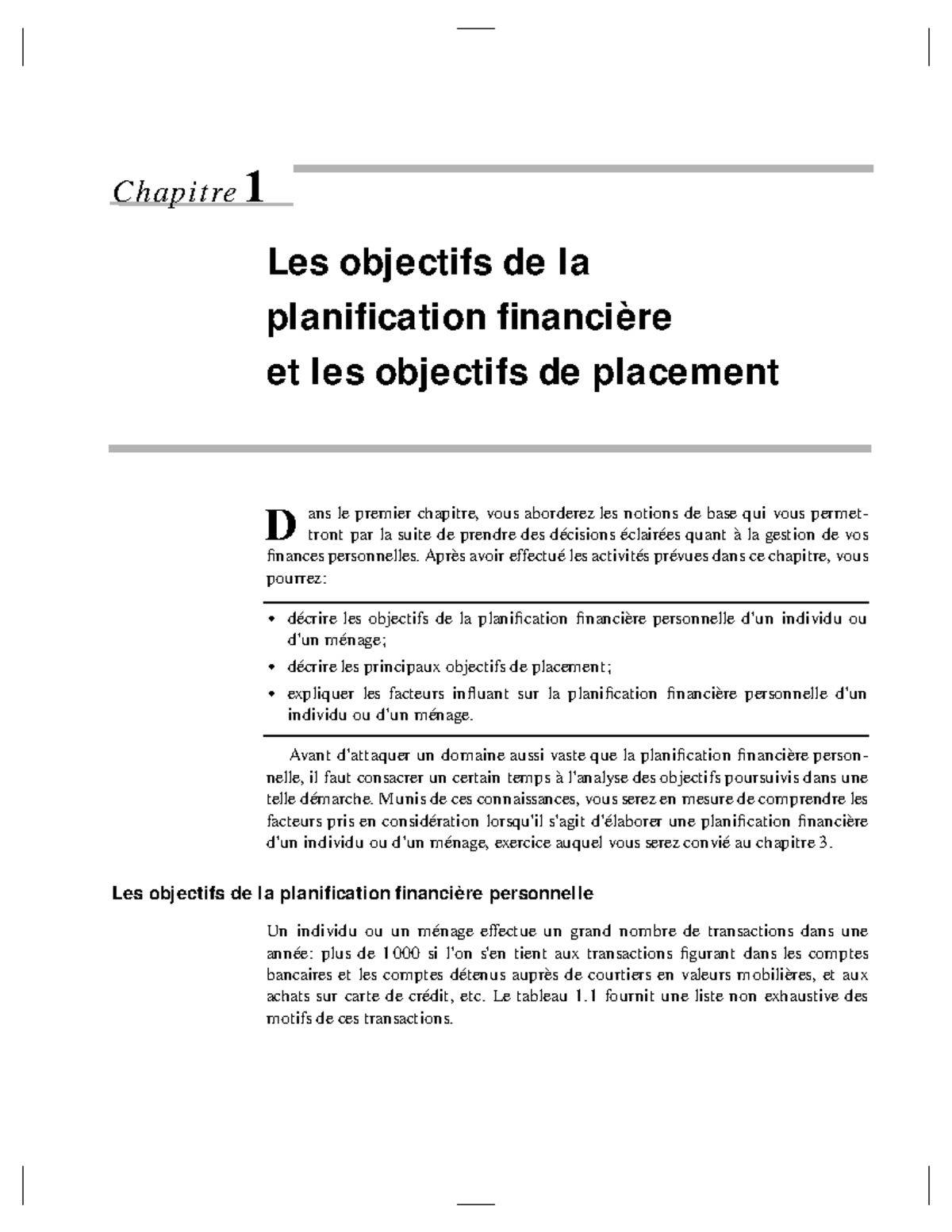 Pfp chap1 - math financiere - Chapitre 1 1 Les objectifs de la ...