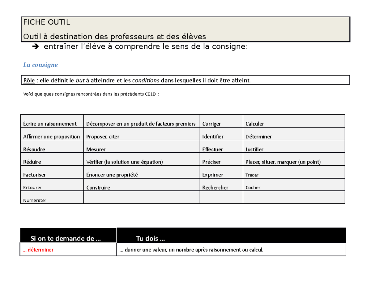 15 Fiche Outil consignes - FICHE OUTIL Outil à destination des ...