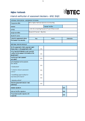 DDD Assignment - Higher Nationals Internal verification of assessment ...