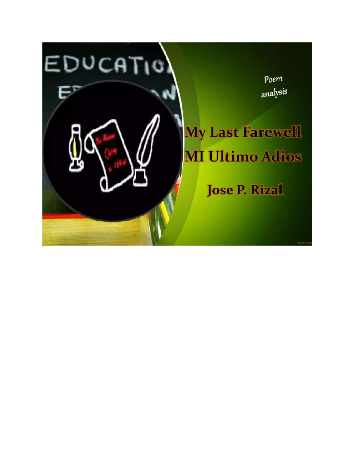 MY-LAST- Farewell- compressed - EDUCATIO Poem analysis My Last Farewell ...