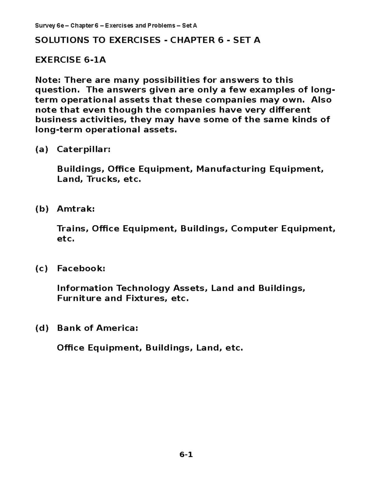 Survey 6e - Chapter 6 - Set A - Exercises and Problems - SOLUTIONS TO ...