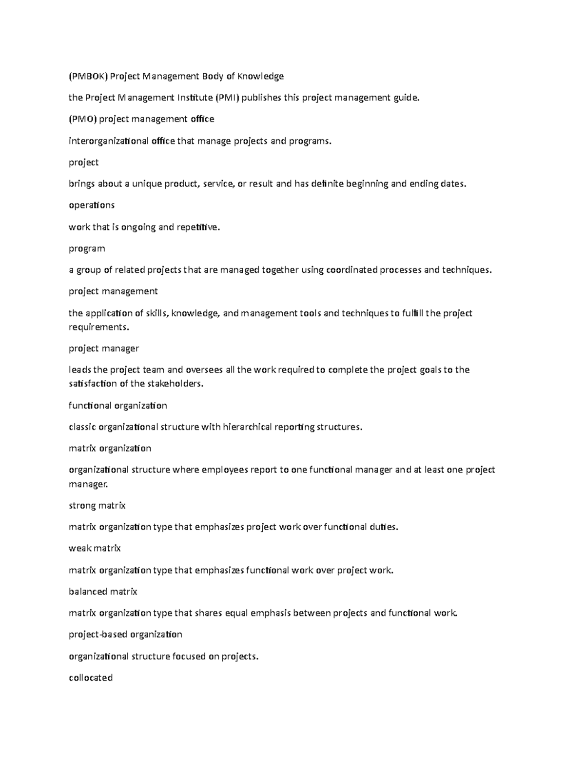 Project Management - Lecture - (PMBOK) Project Management Body of ...