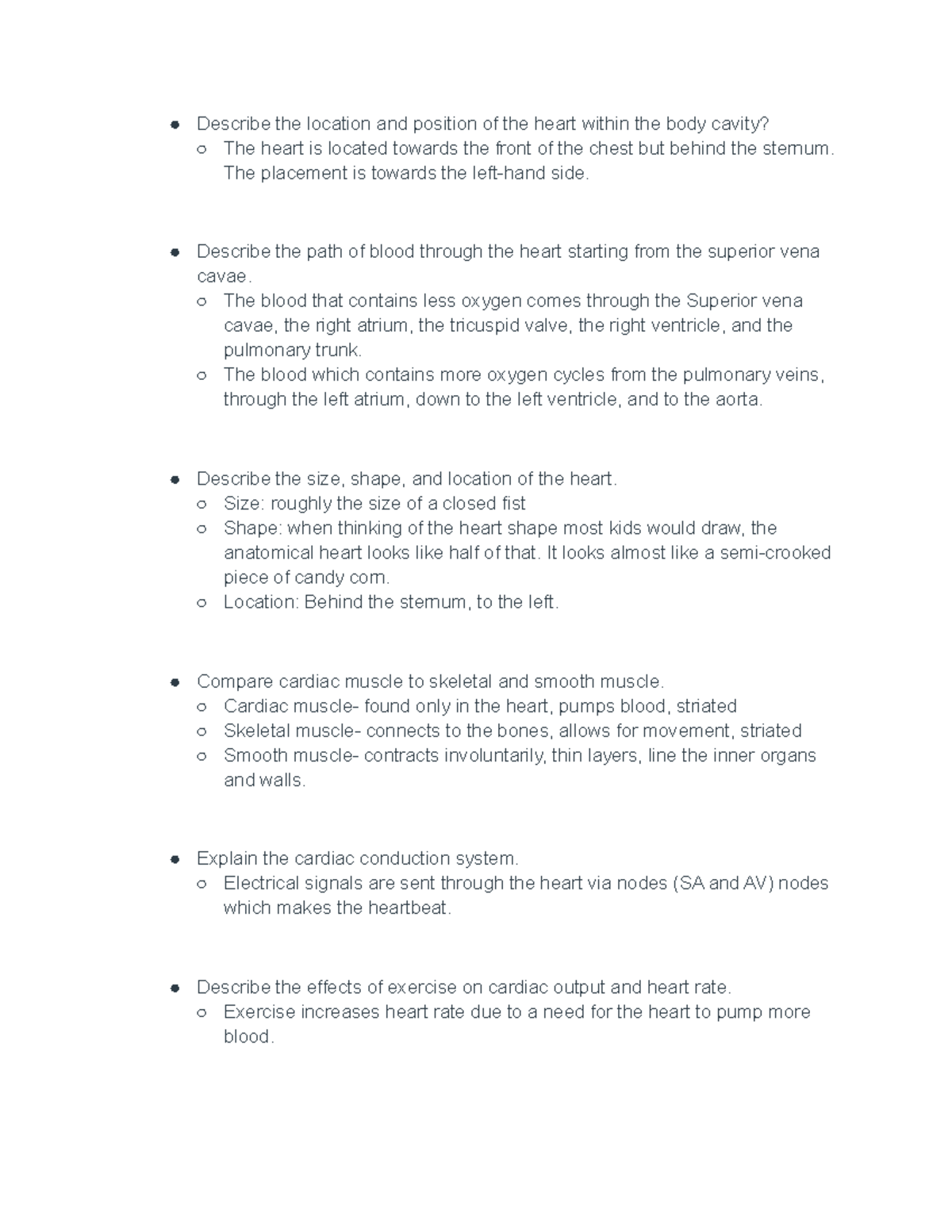 CH 19 - Chapter 19 assignment for BIO108. Covers blood flow in the ...