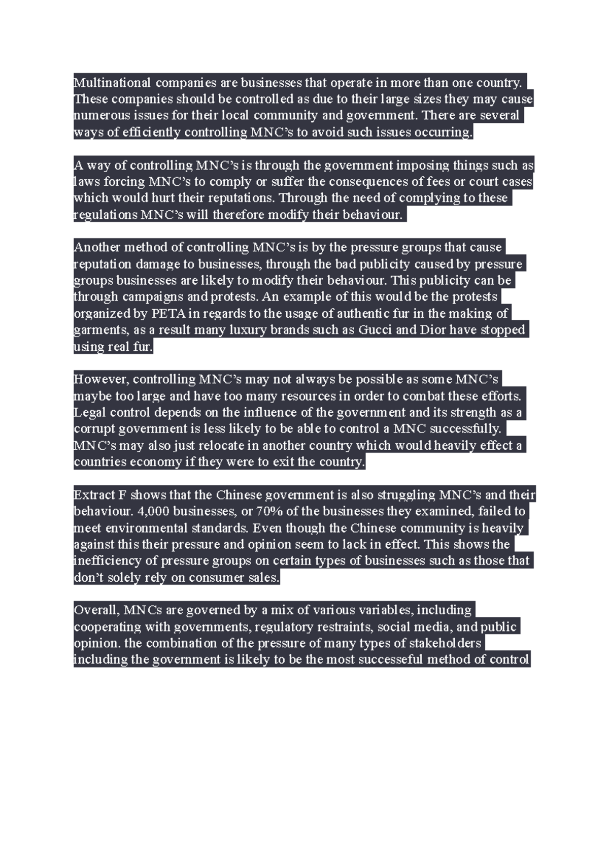 Mnc 20 marker - Multinational companies are businesses that operate in ...