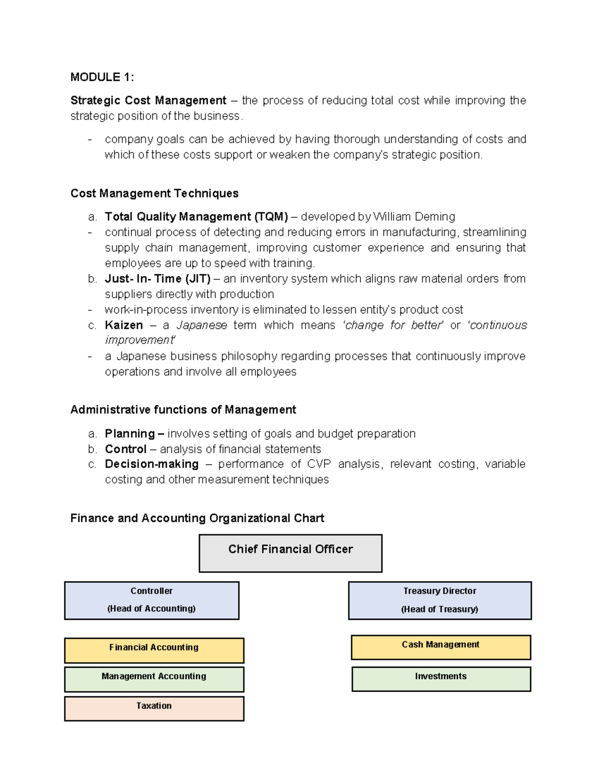 Strategic Cost Management Reviewer - MODULE 1 : Strategic Cost ...