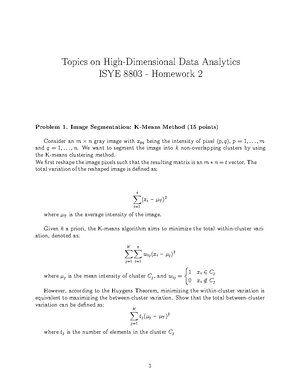 Special Topics - syllabus - Topics on High-Dimensional Data Analytics Course Syllabus Instructor ...
