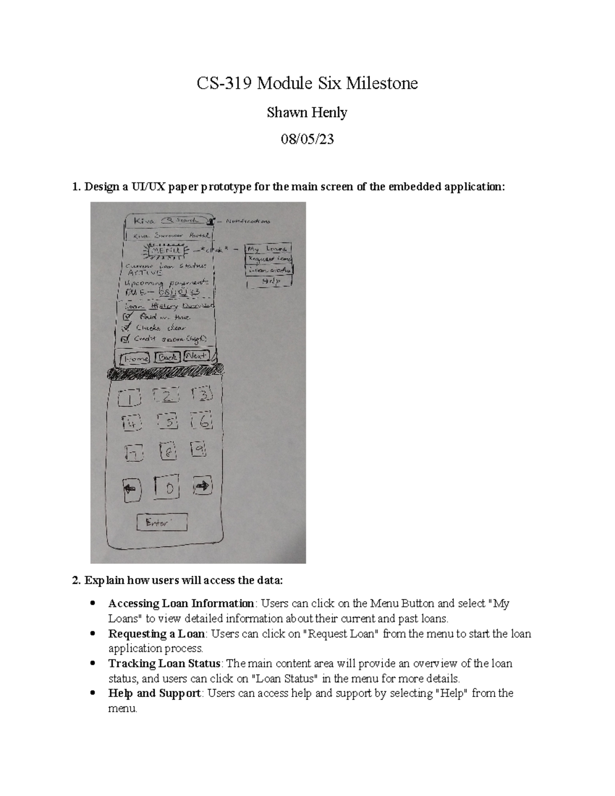 CS-319 Module Six Milestone - CS-319 Module Six Milestone Shawn Henly ...