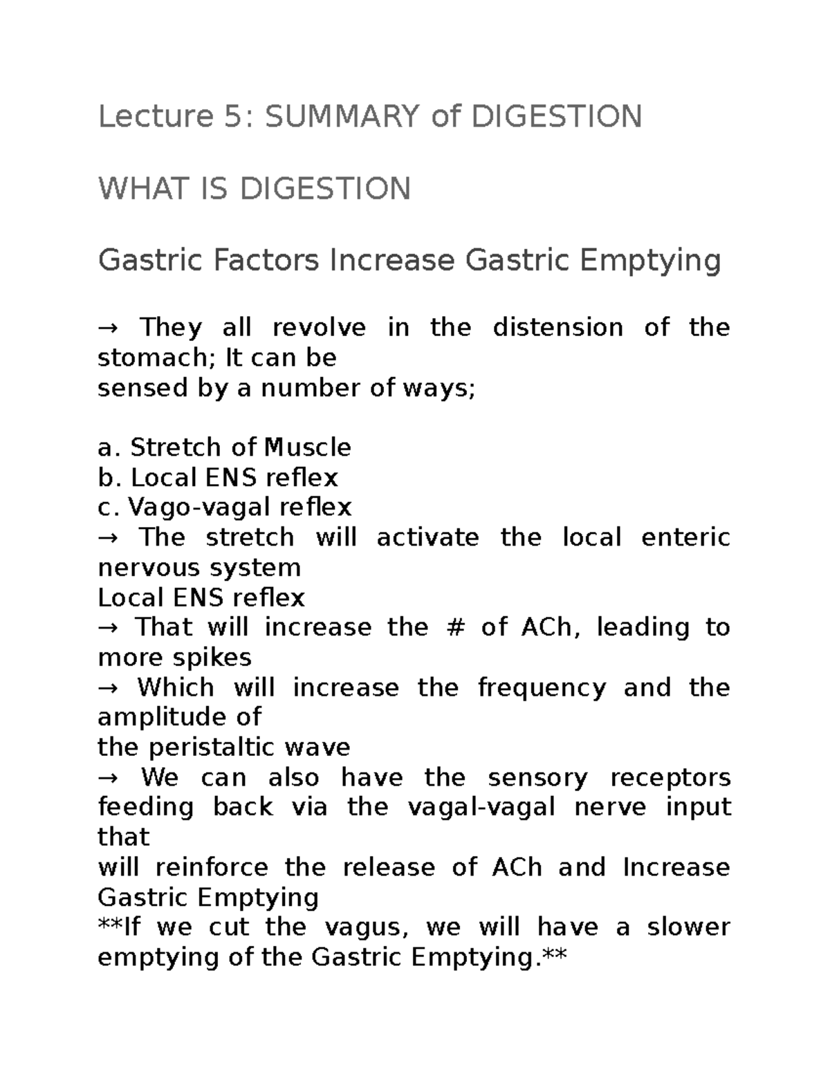 Lecture 5 - Digestion - 02 - Lecture 5: SUMMARY of DIGESTION WHAT IS ...