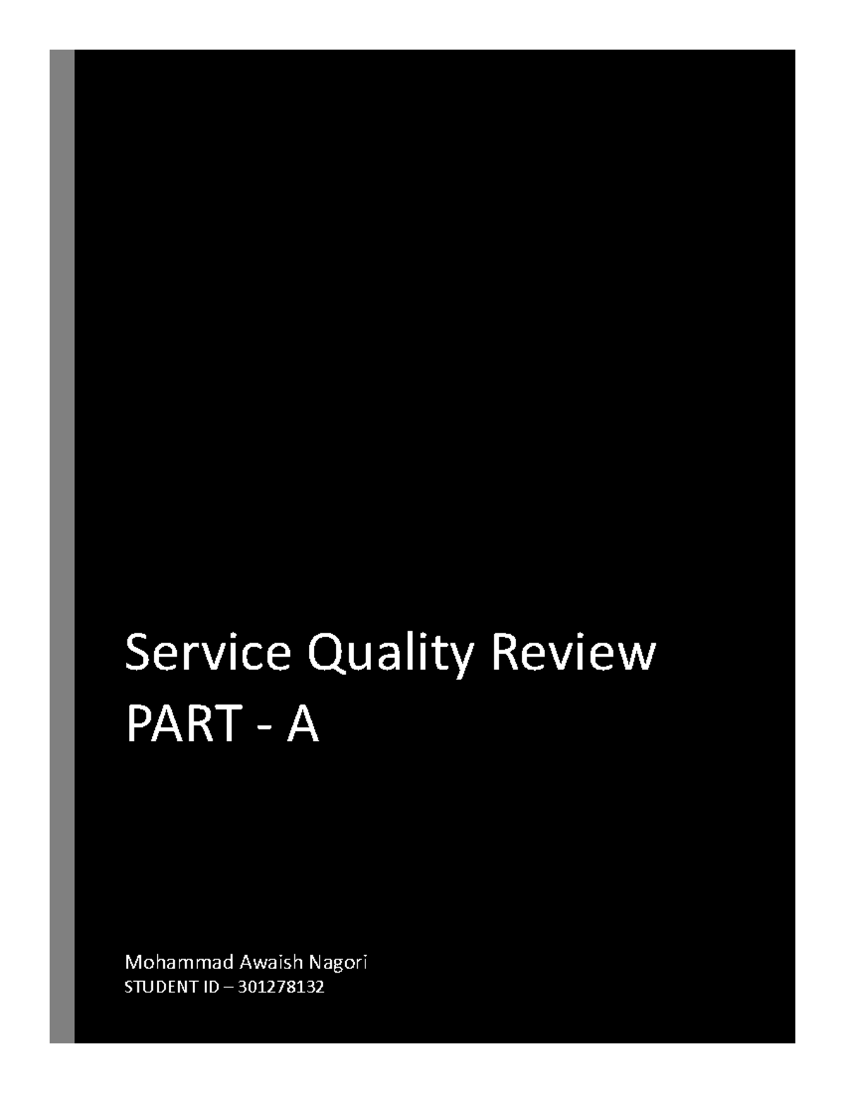Service Quality Review Part- A (Mohammad Awaish Nagori) - Service ...