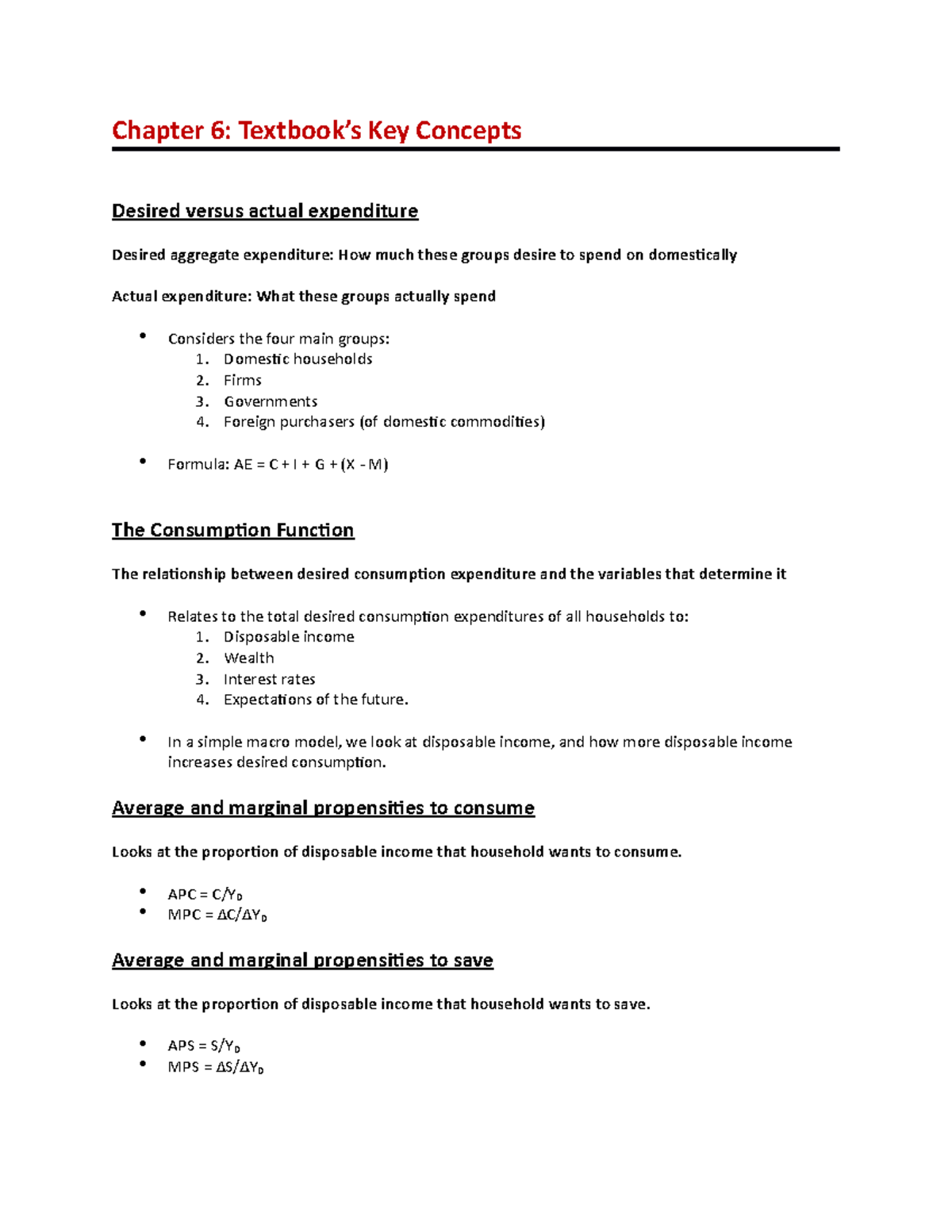 Chapter 6 - Textbook's Key Concepts - Chapter 6: Textbook’s Key ...