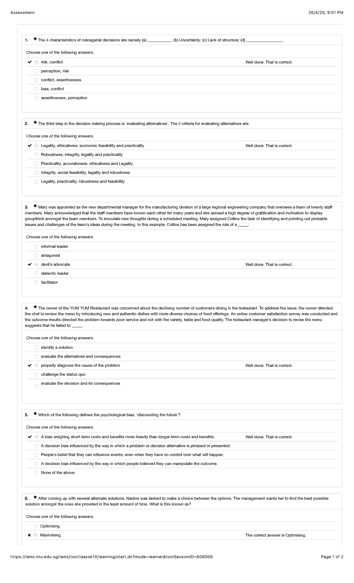 Assessment 6 - LAMS - Assessment 26/4/20, 9)01 PM - Studocu