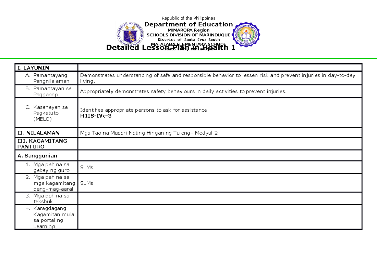 Dll in gen demo final - Lesson Plan - Department of Education MIMAROPA ...