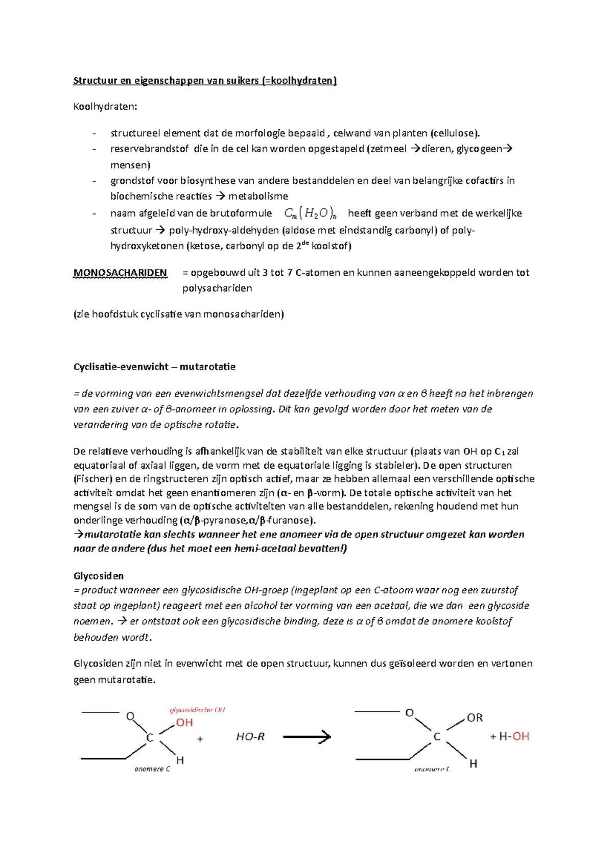 Biomoleculen Suikers - Structuur en eigenschappen van suikers ...