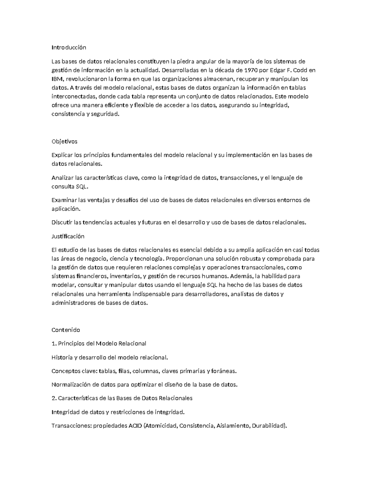 Bases de datos relacionales - Desarrolladas en la década de 1970 por ...