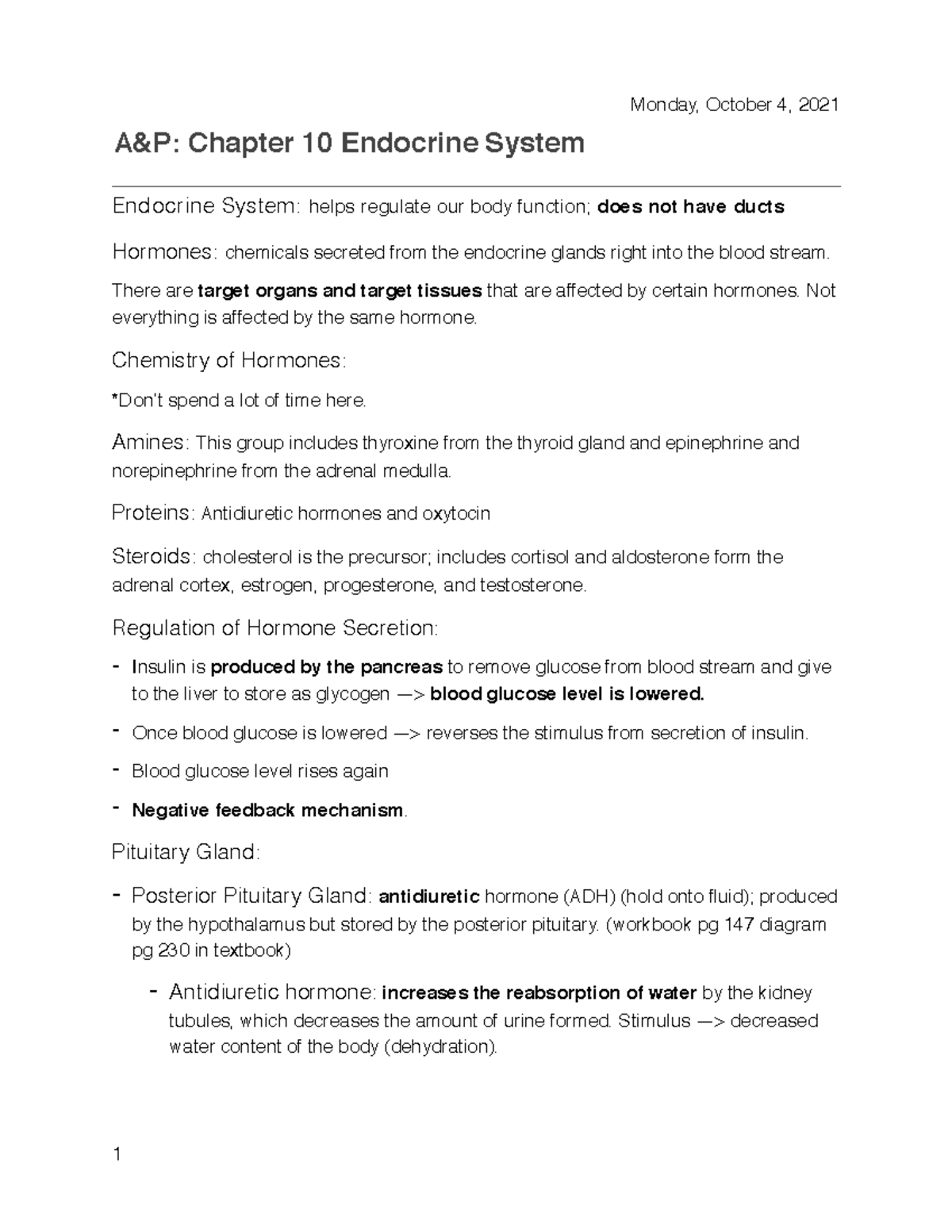 Chapter 10 Endocrine System - A&P: Chapter 10 Endocrine System Endocrine System: helps regulate ...