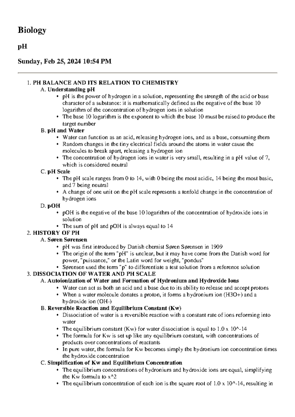 S. Everything PH - Note from youTube vides - Biology pH Sunday, Feb 25 ...