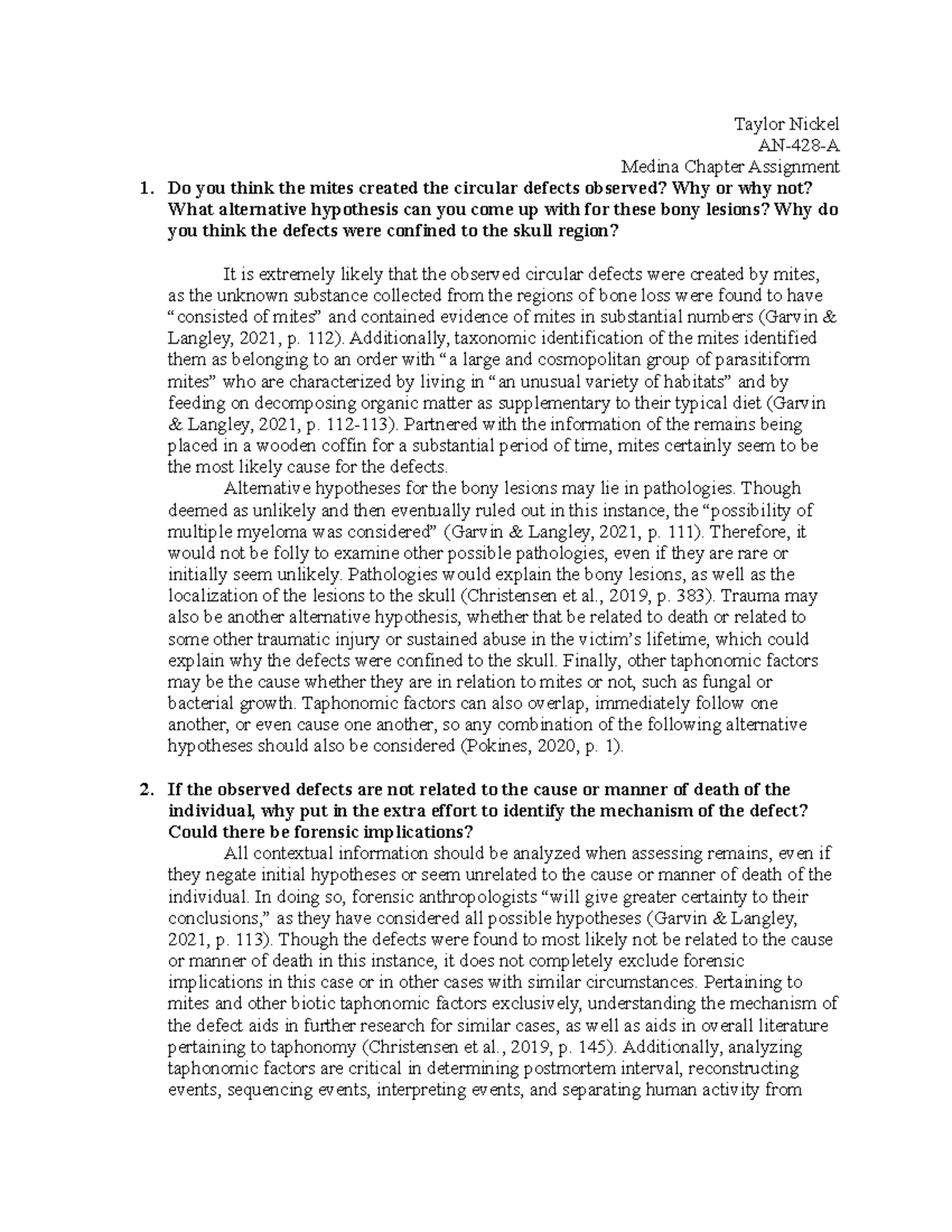 Case Studies - Medina Ch Assignment - Taylor Nickel AN-428-A Medina ...
