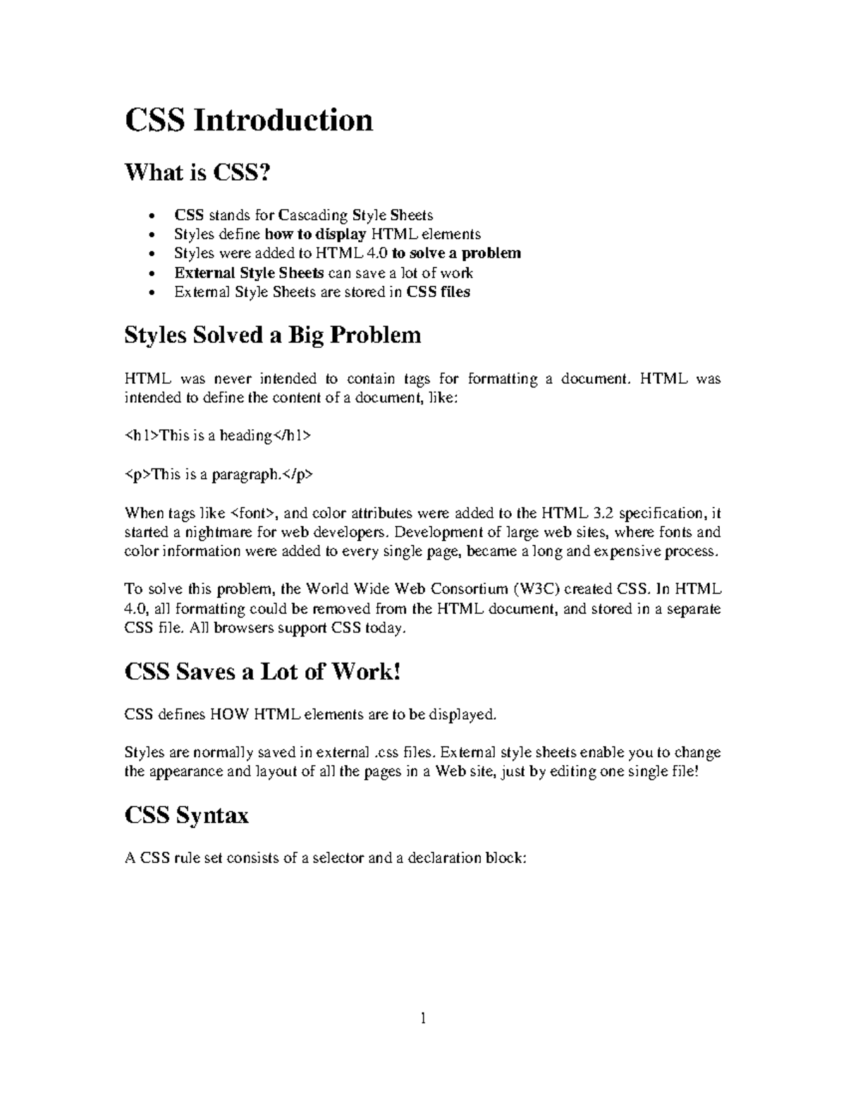 Css Introduction 2008 Best Book Of The Year Css Introduction What Is Css Css Stands For