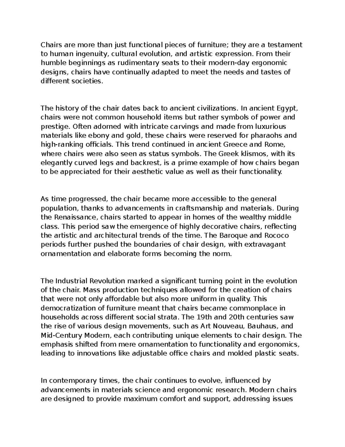 Chair - From their humble beginnings as rudimentary seats to their ...