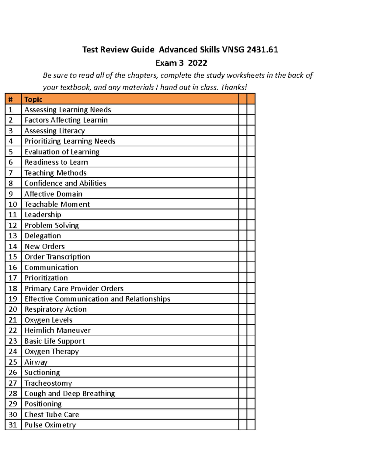 Advanced Skills Test Review Unit 3 2022 - Test Review Guide Advanced ...