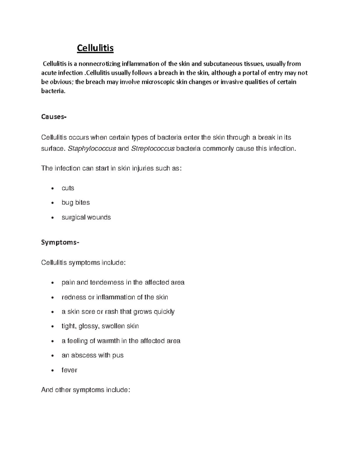 Cellulitis definition causes and symptoms - Cellulitis Cellulitis is a ...