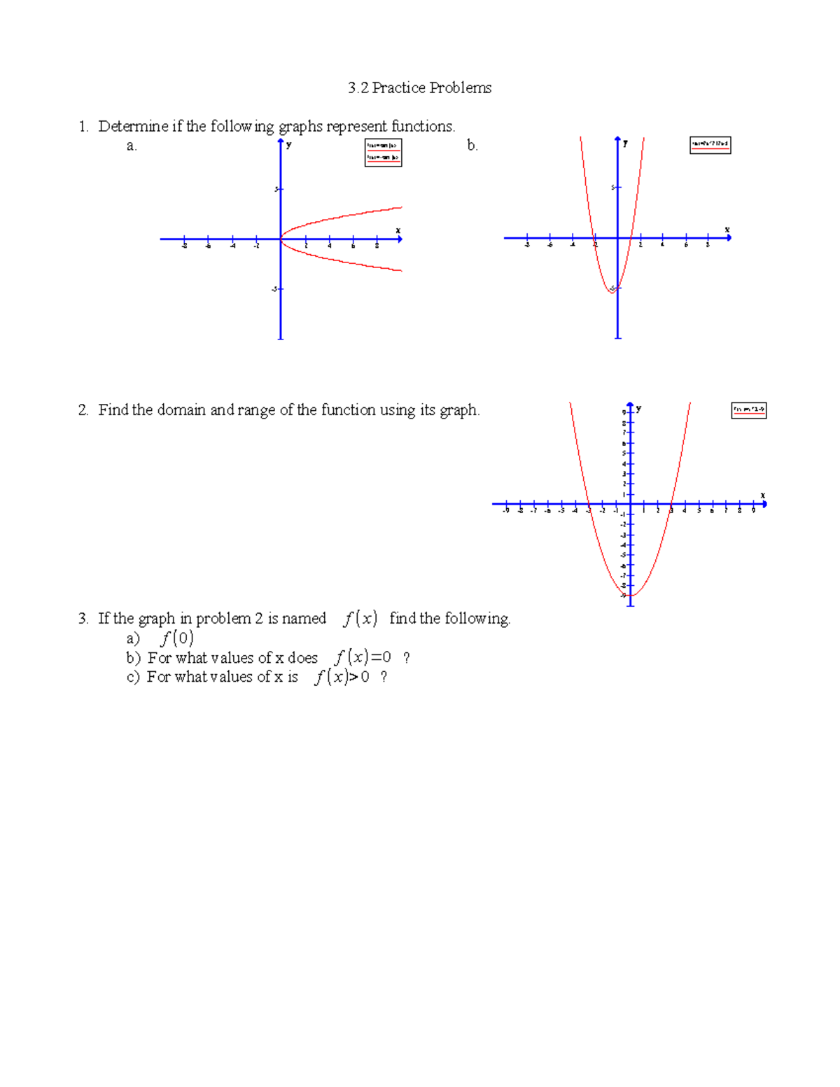 MAT117-3 2-Practice-Problems - 3 Practice Problems 1. Determine if the ...