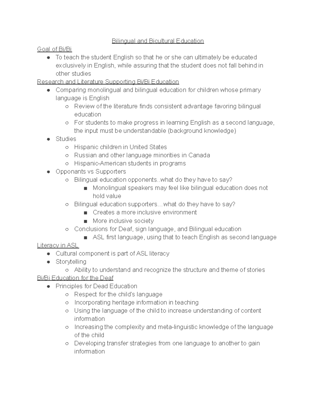 CSD 269 Bilingual and Bicultural Education - Bilingual and Bicultural ...