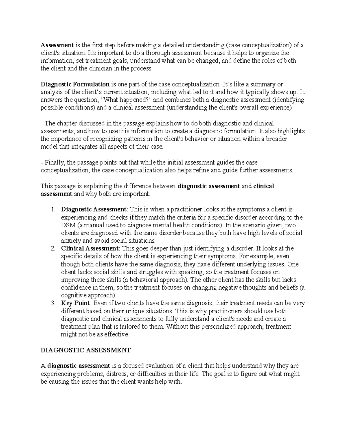 Report Explanation Assessment Is The First Step Before Making A