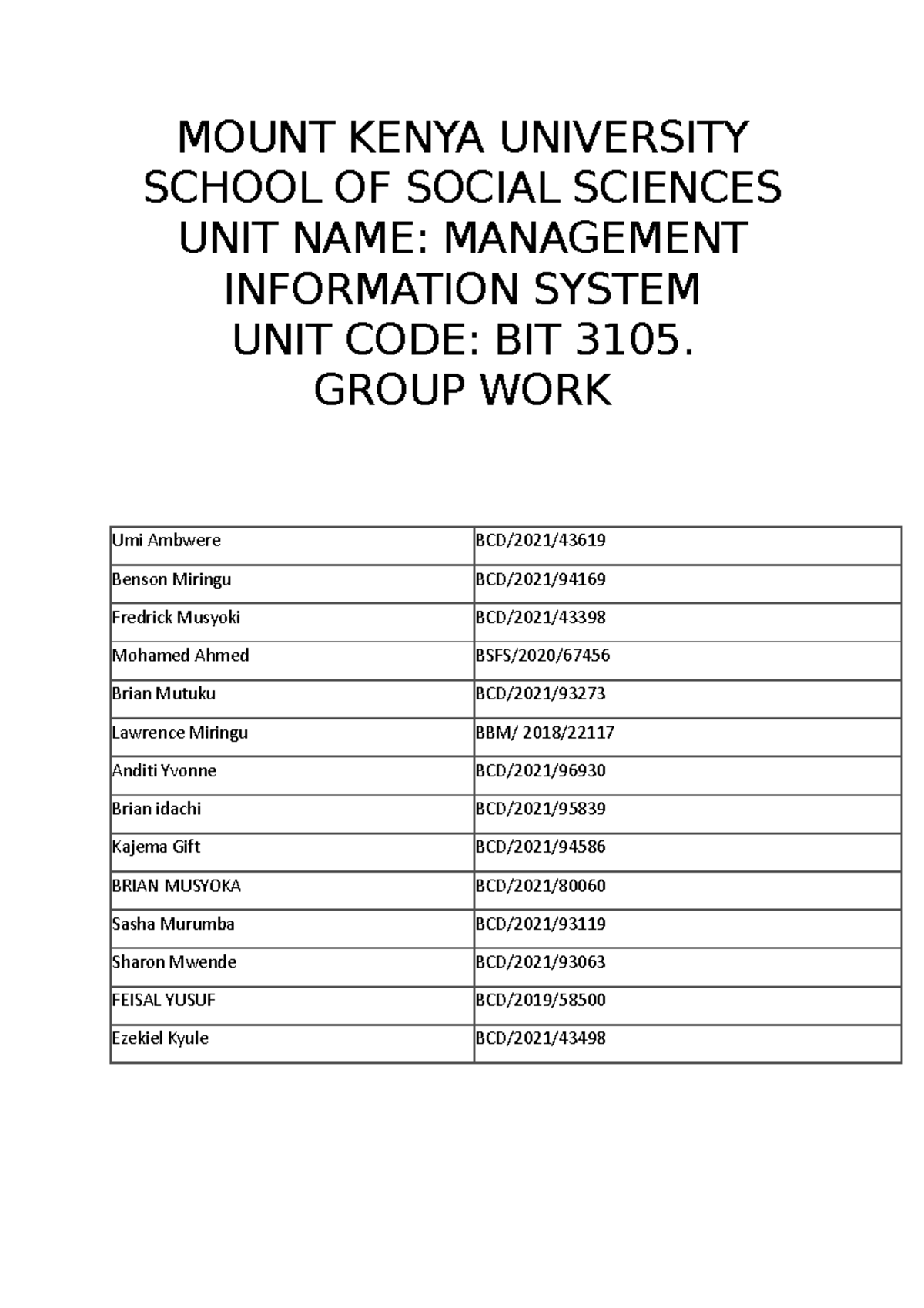MIS Group WORK-2 - Economics and finance - MKU - Studocu