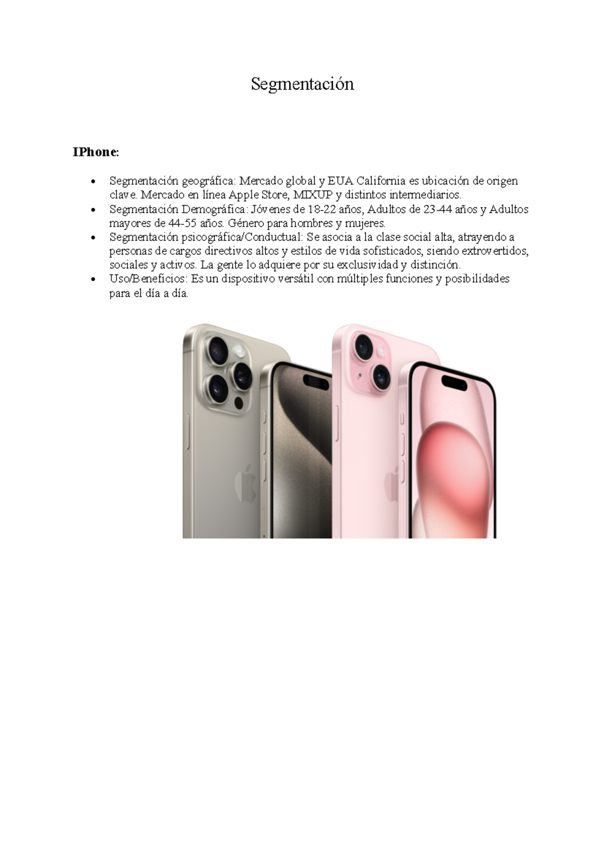 Segmentación productos - Segmentación IPhone : Segmentación geográfica ...