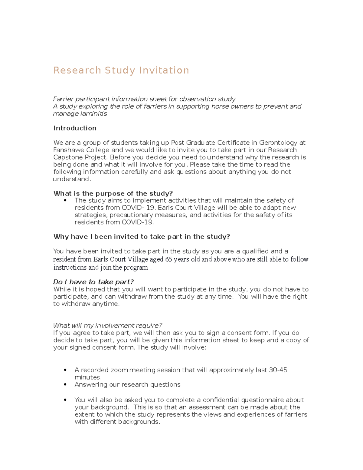 RSCH-6009 Research Study Invitation - DENT-3021 - Fanshawe - Studocu